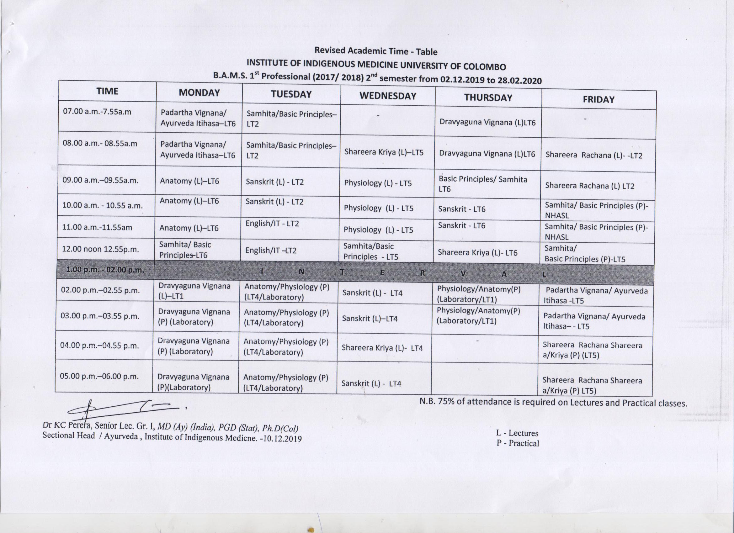 Revised Academic Time Table B A M S 1st Professional 2017 2018 2nd revised-academic-time-table-b-a-m-s-1st-professional-2017-2018-2nd