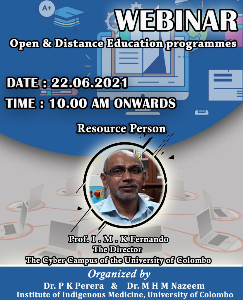 Webinar on Distance Education for the IIM staff | Faculty of Indigenous ...