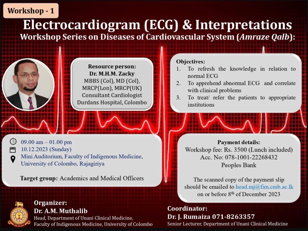 Workshop on ECG & Interpretations | Faculty of Indigenous Medicine